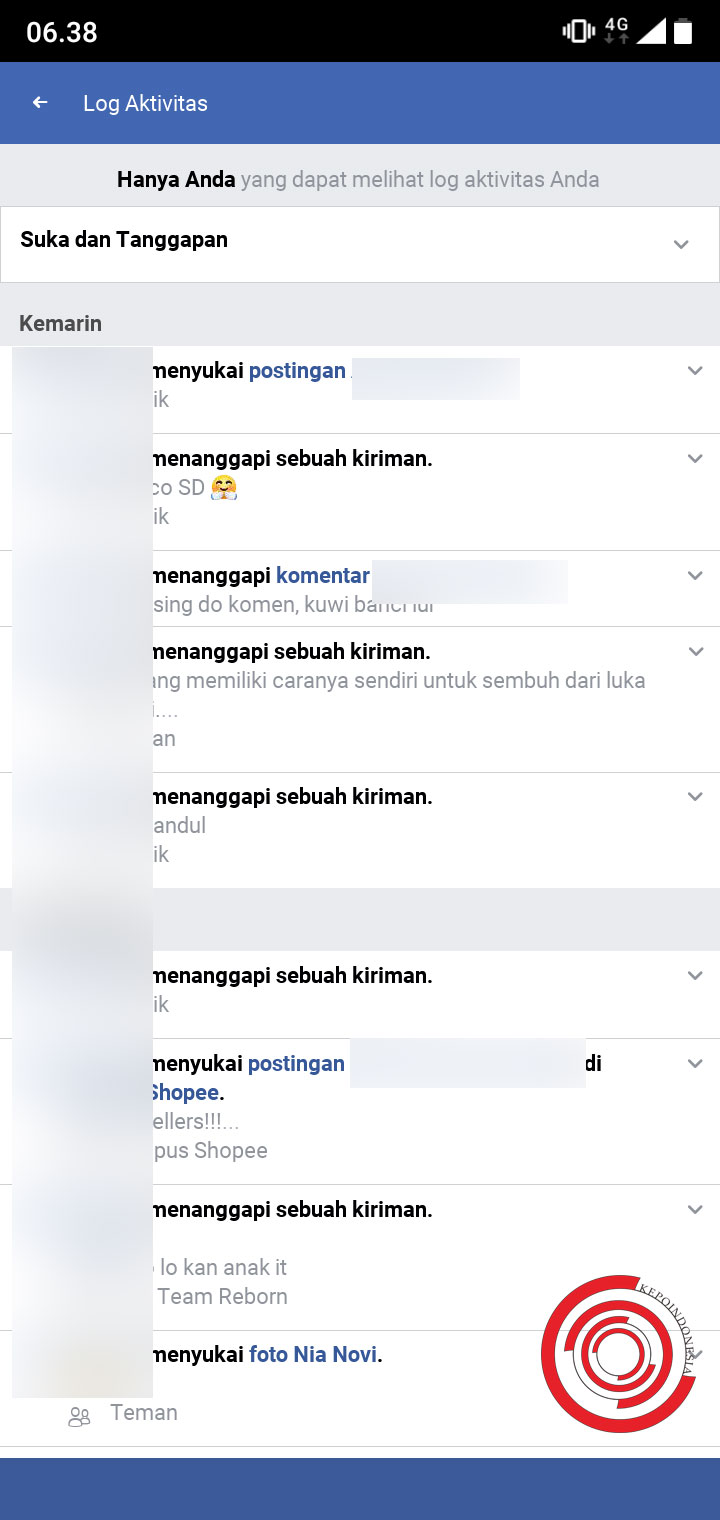 Cara Melihat Status Yang Pernah Kita Sukai di Facebook - KEPOINDONESIA