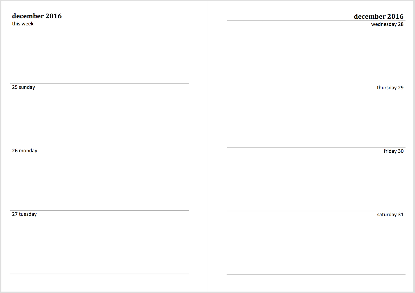 Philofaxy: Sunday Start Diary Inserts