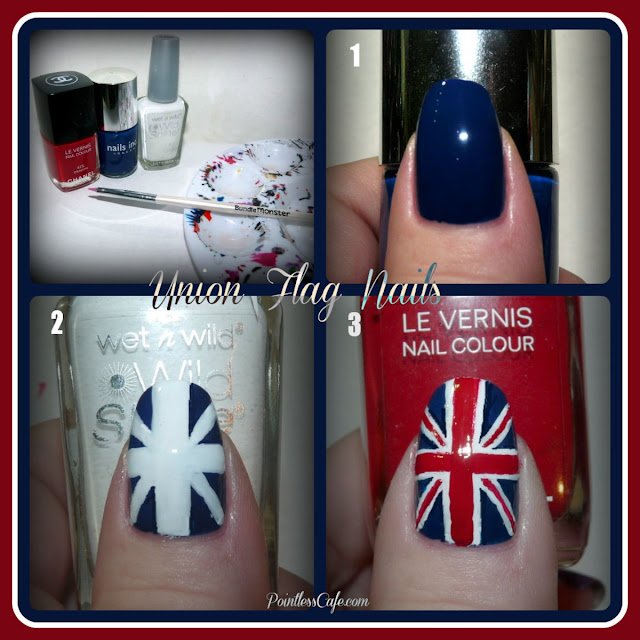 Union Flag Nail Art Tutorial | Pointless Cafe