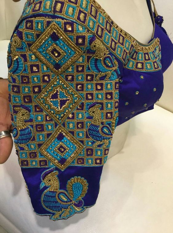 Latest Checks Blouse Designs of the Year