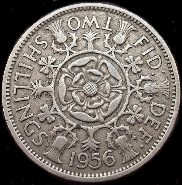 Monedas de México y el Mundo: Inglaterra: 2 Chelines de 1956