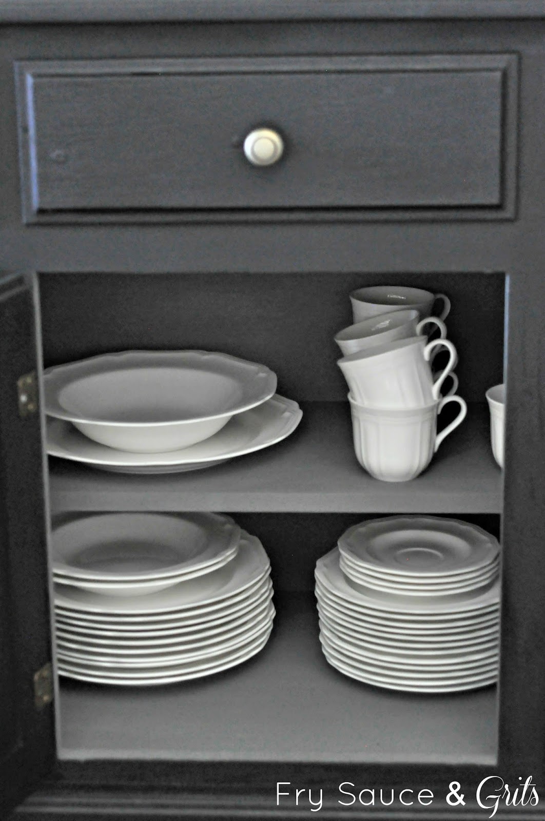 Fry Sauce & Grits: China Cabinet Makeover with Miss Mustard Seed Milk Paint