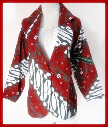 Enam update model blazer batik wanita modern