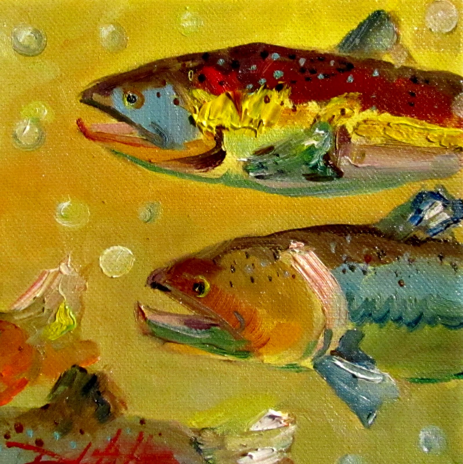 Painting of the Day, Daily Paintings by Delilah: Fish Painting