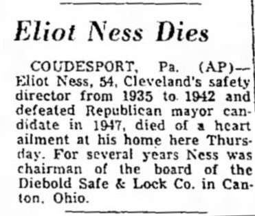 Cleveland Centennial: The Death of Eliot Ness