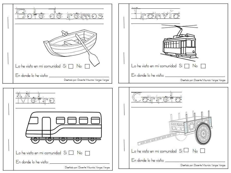 Mi libro de transportes para colorear
