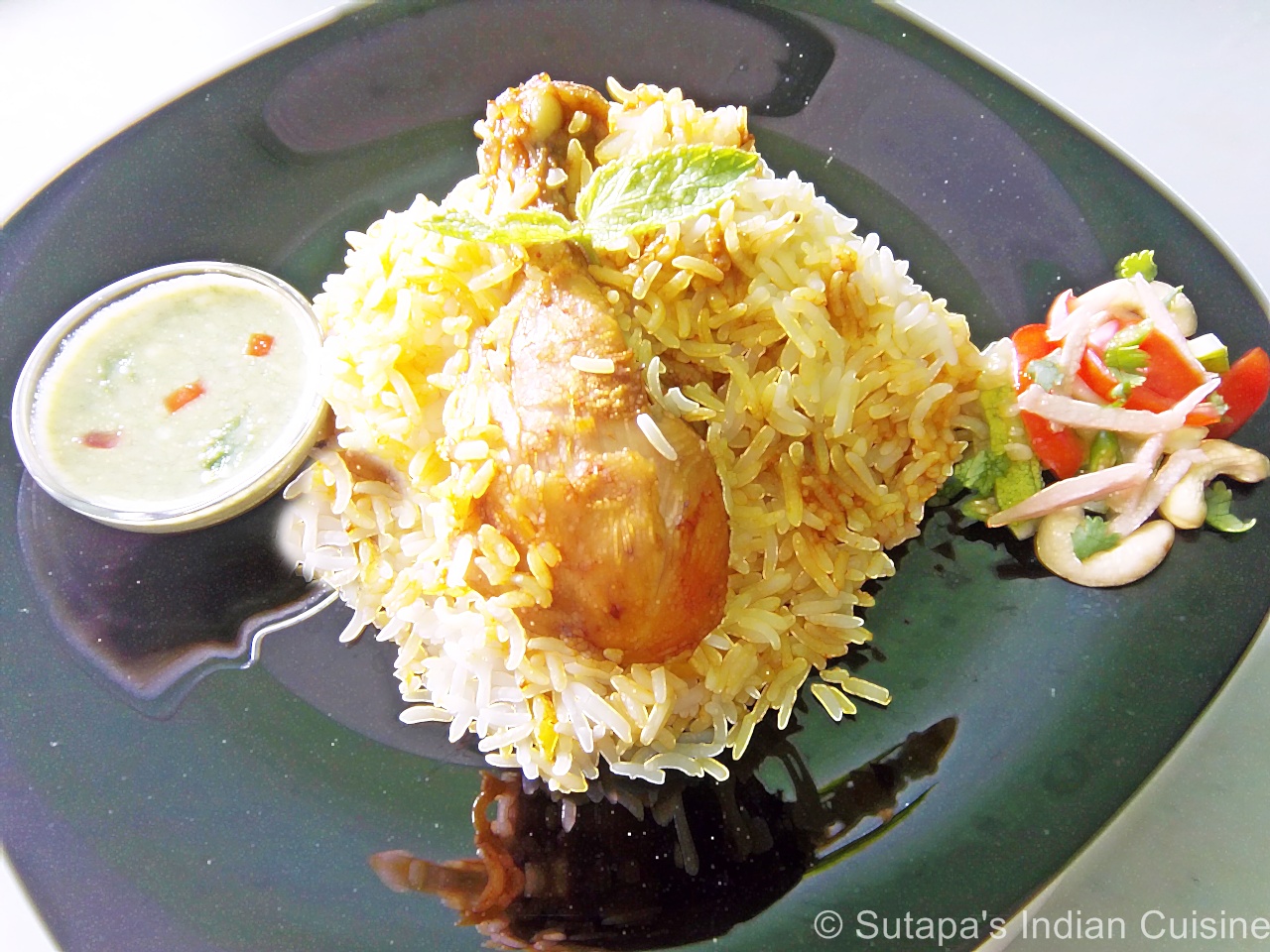 Shahi Chicken Biriyani With Burani Raita n Cashew Ginger Salad