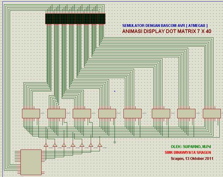 Animasi text dengan dot matrix 7 x 40 ~ www.suparno.com