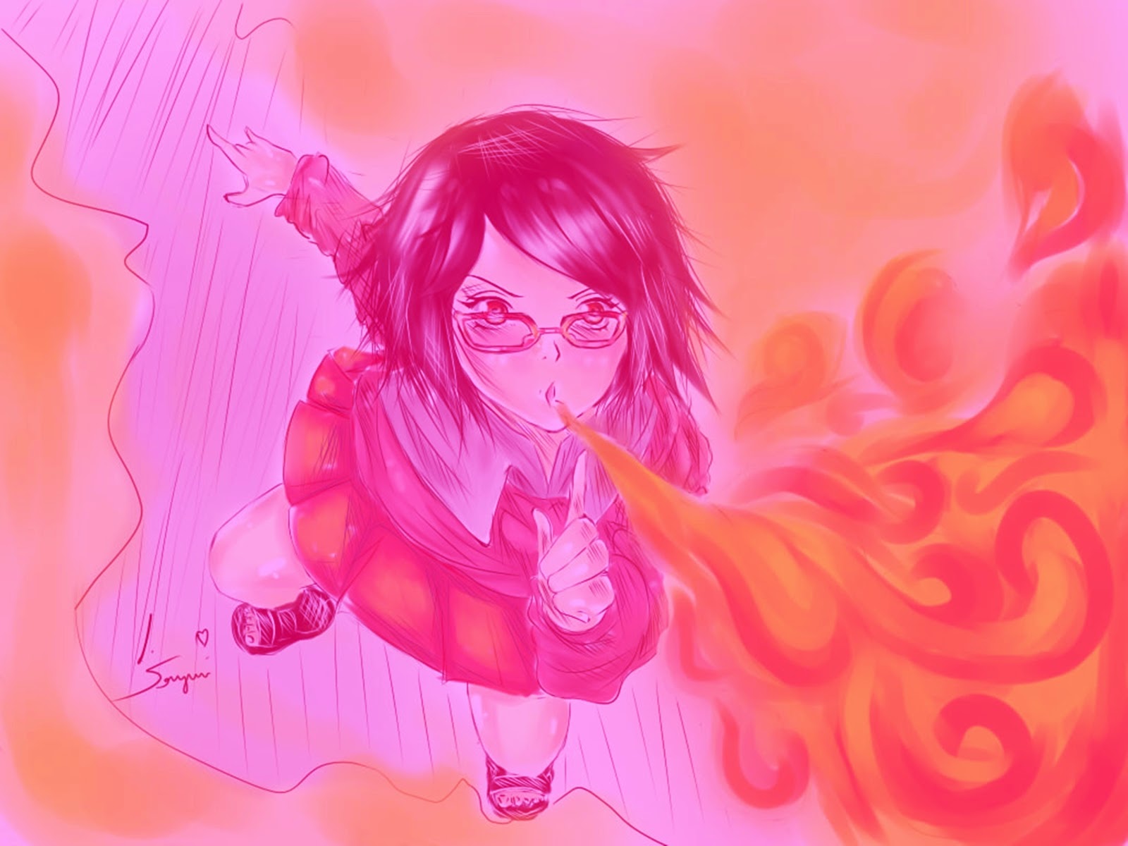 Sarada Uchiha Katon no Jutsu Wallpaper ~ Uchiha Sarada