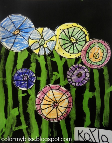 Color My Bliss: Preschool Art: Lollipop Flowers