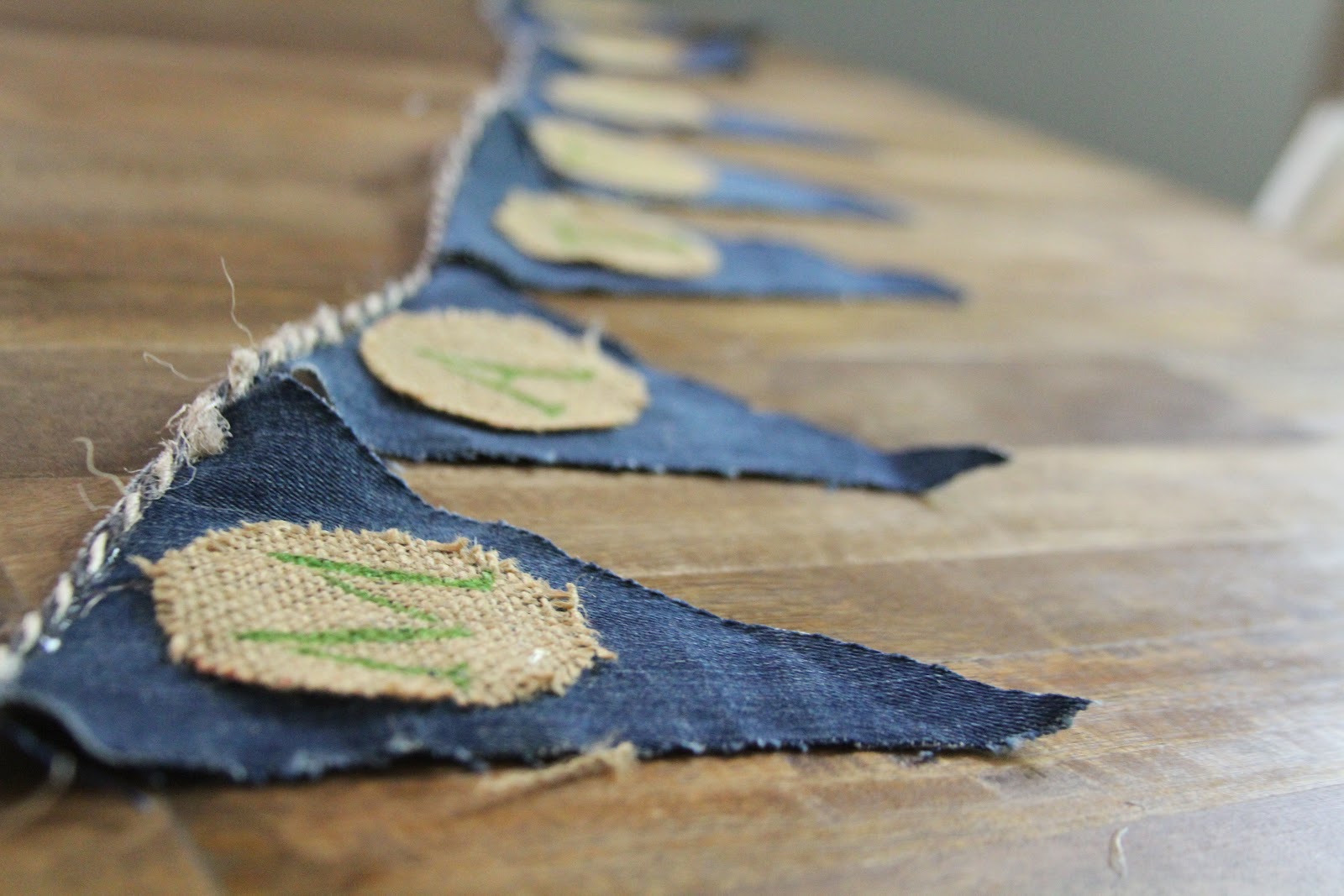 ReMadeSimple: Denim and Burlap Name Pennant