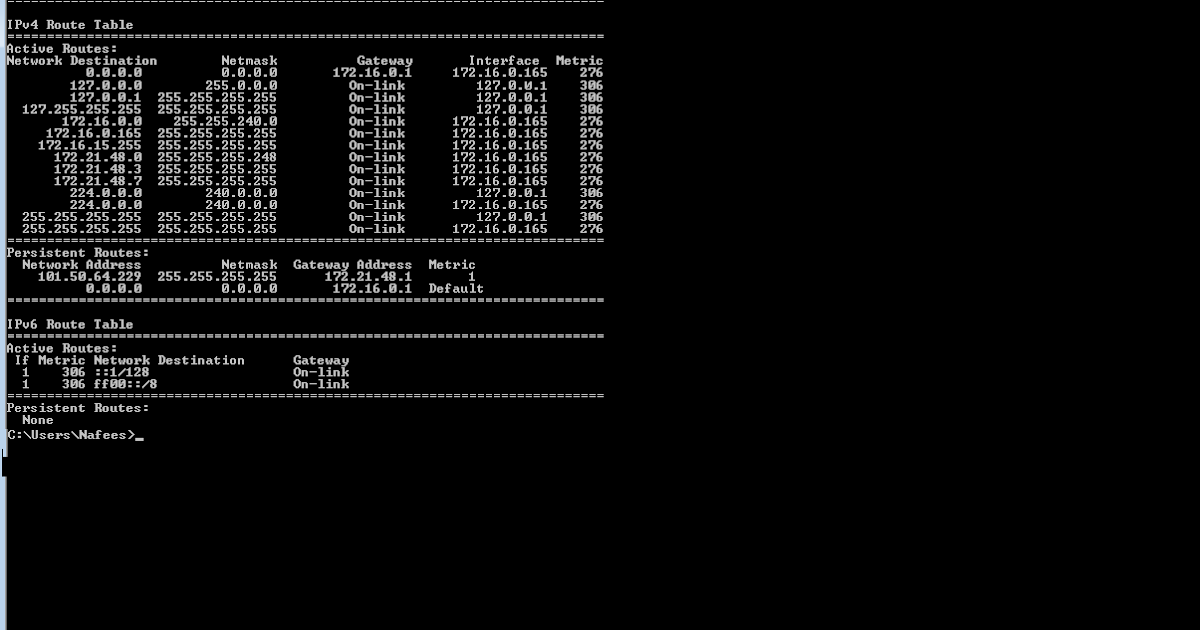 Add A Static Tcp Ip Route To The Windows Routing Table Networkstip Networking Ccna Centos