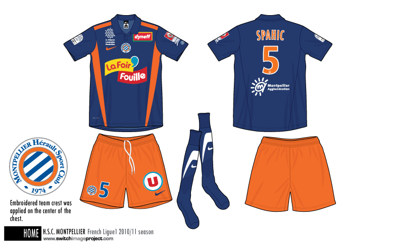 Football teams shirt and kits fan: HSC Montpellier Nike 2010/11 home ...