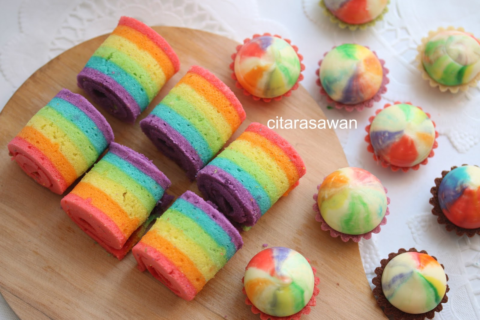 Mini Rainbow Roll Cake / Kek Gulung Pelangi ~ Must Read!