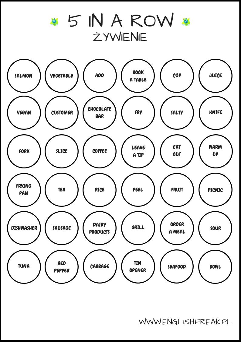 5 IN A ROW GAME IN ENGLISH AND GERMAN (PRINTABLE) - English Freak ...