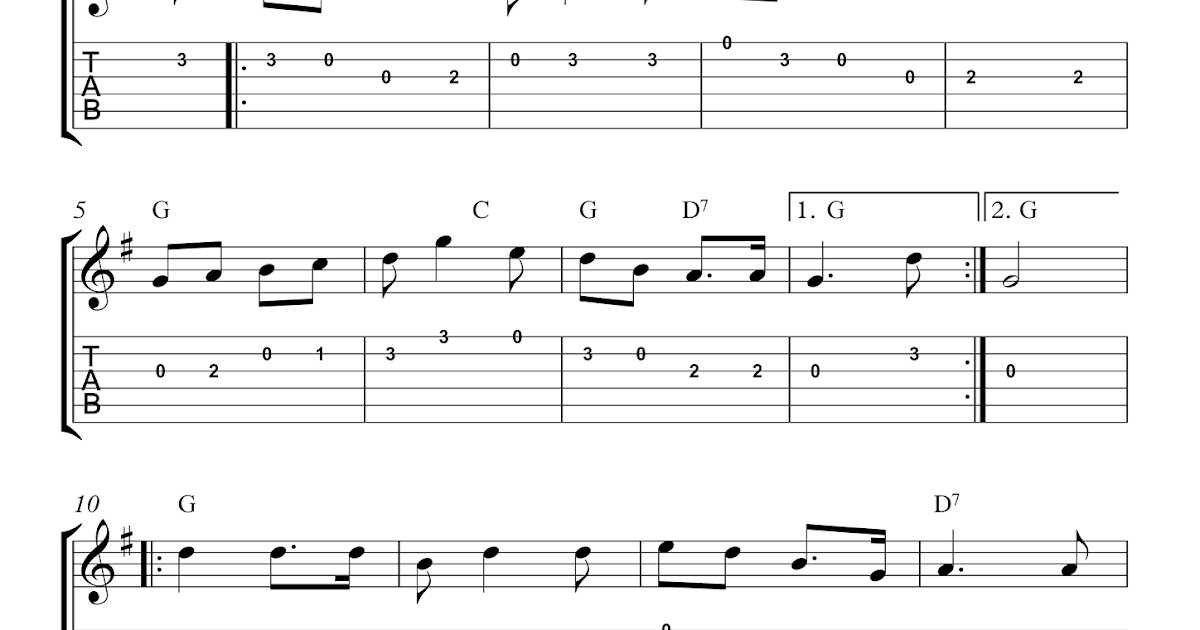 Easy Sheet Music For Beginners: Free guitar tab sheet music | Ring ...