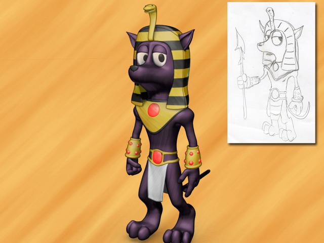 Alberto Cardoso | Portfólio 3D: Anúbis Cartoon