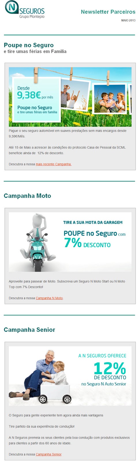 Casa do Pessoal SCML: Parceria N Seguros - Conheça as novas Campanhas