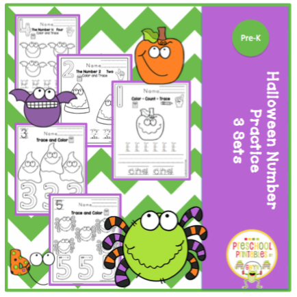 Halloween Number Practice - 3 Sets ~ Preschool Printables
