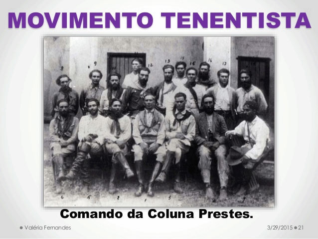 9A HISTÓRIA & CONEXÕES: O MOVIMENTO TENENTISTA-Brendha e Carlos.