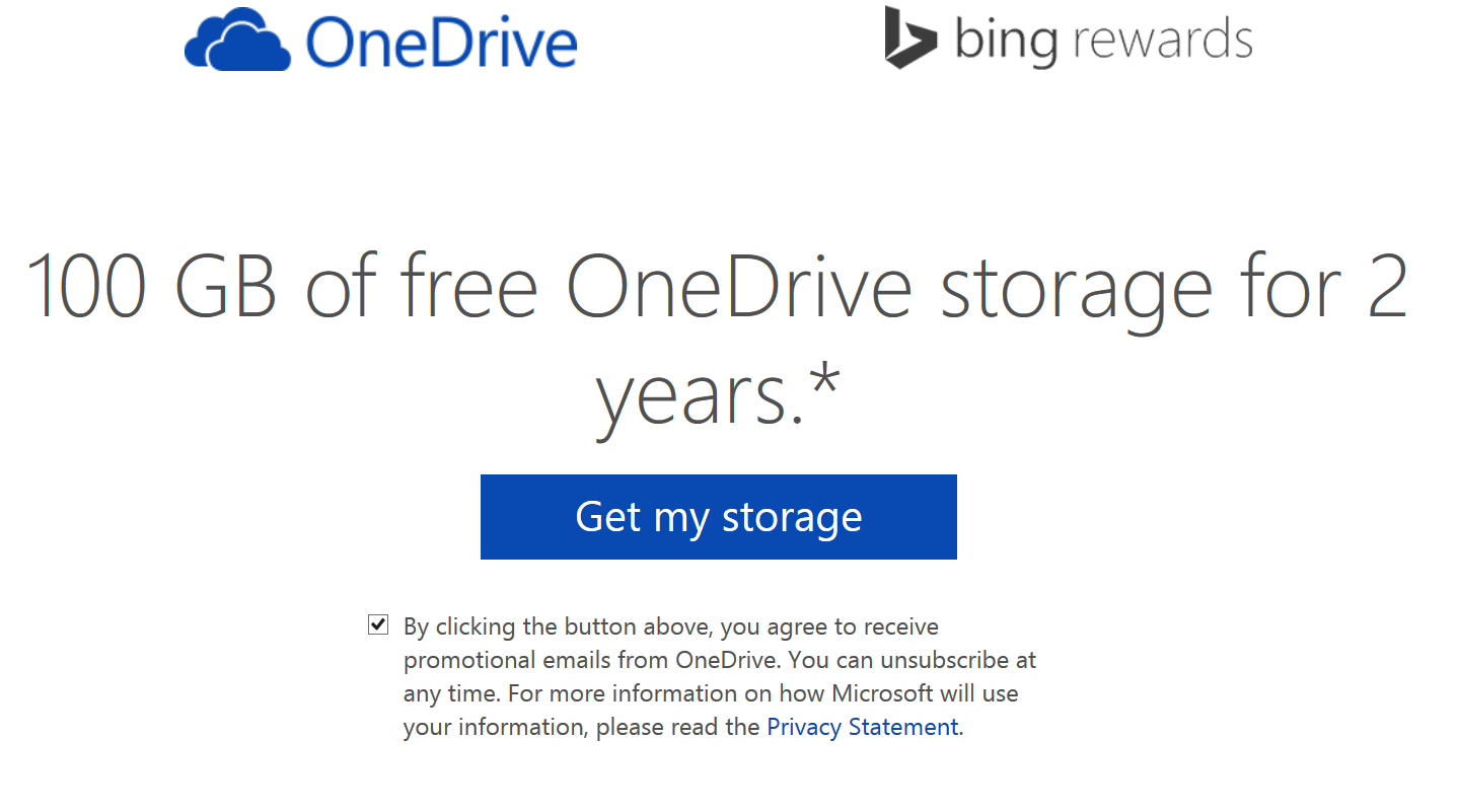 Microsoft Offering 100GB of Free OneDrive Storage For 2yrs For Using ...