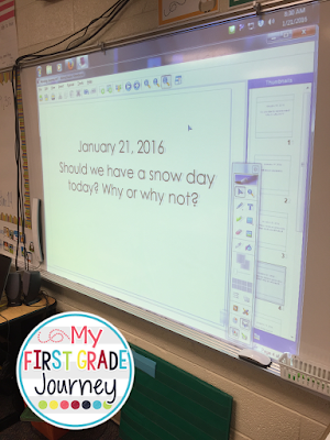 My First Grade Journey: Our In-School Snow Day