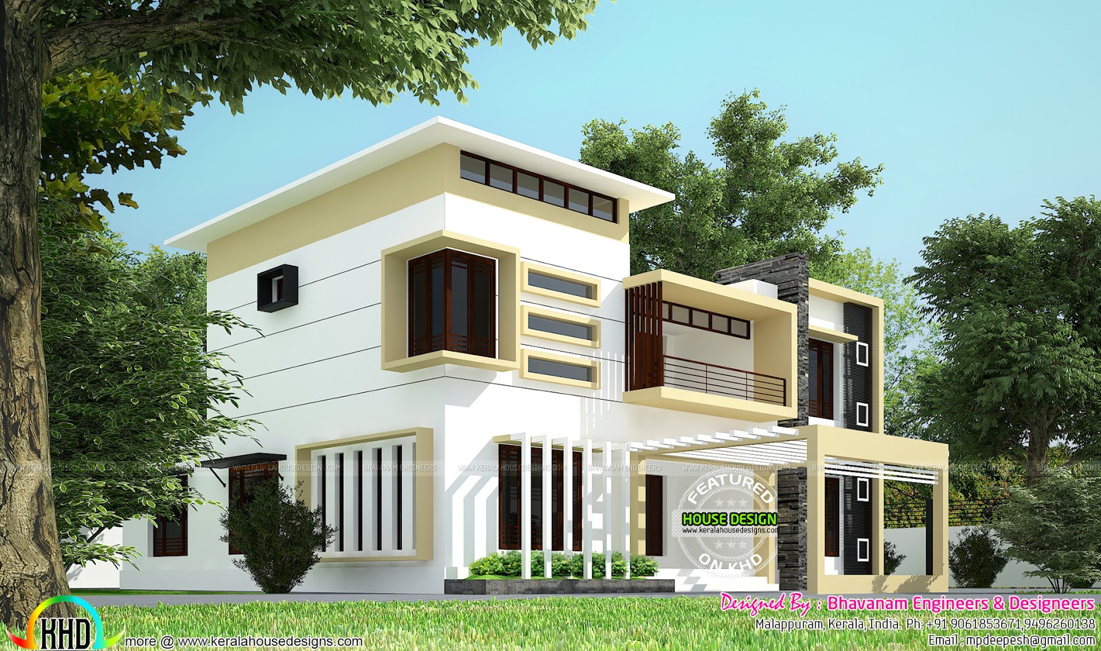 2828 sq-ft modern exterior home - Kerala Home Design and Floor Plans ...