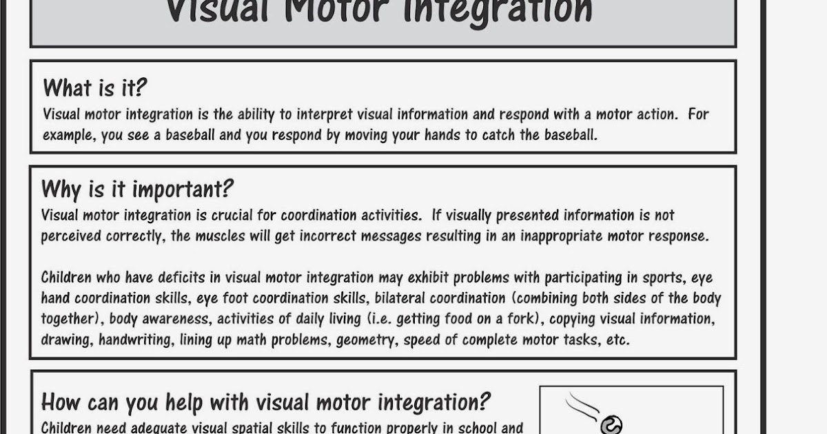 Visual Motor Integration Free Handout Your Therapy Source Www 
