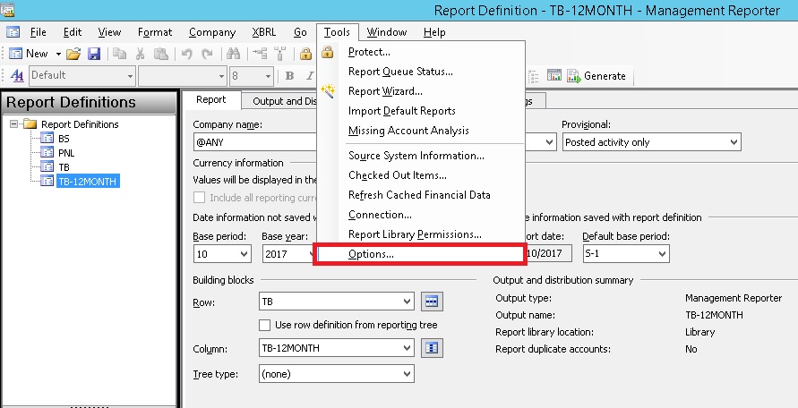 Change the default viewer in the report designer in Management Reporter