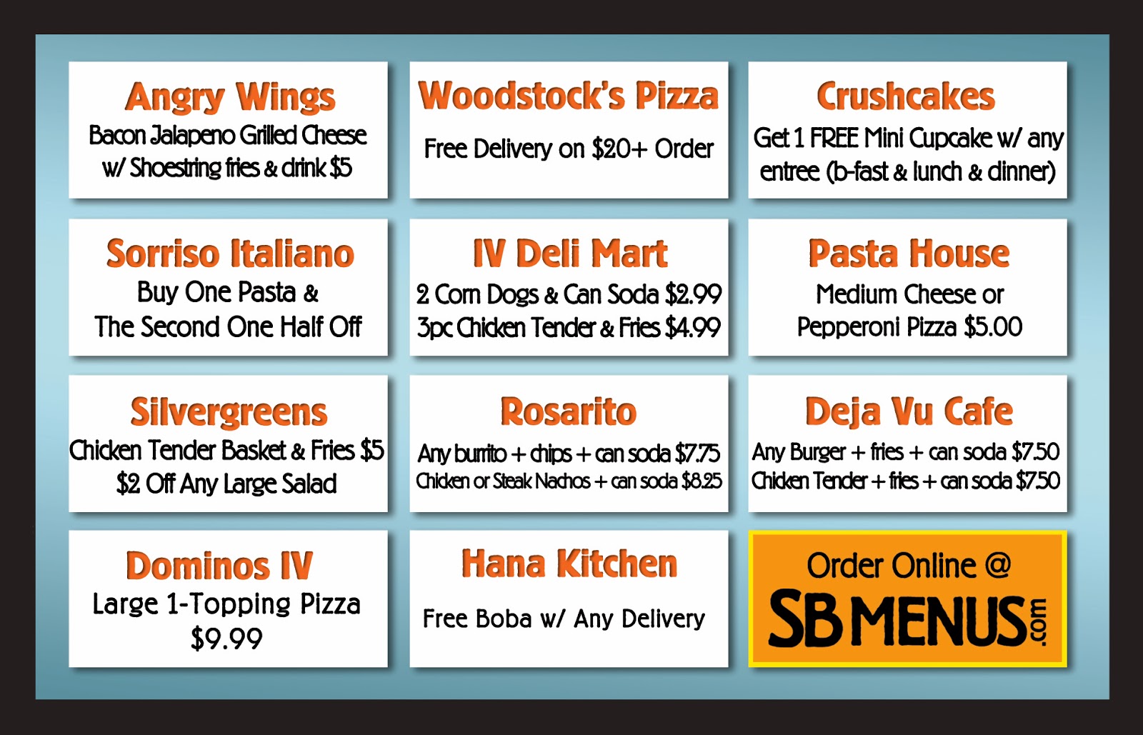SBmenus.com