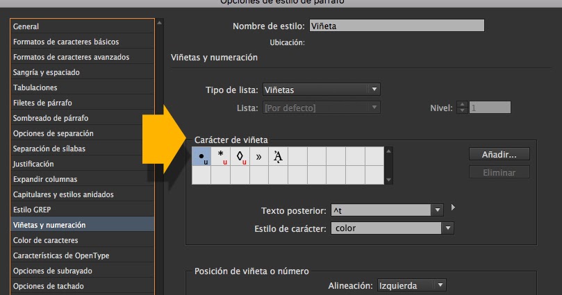 Insertar viñetas personalizadas en InDesign - profeivan