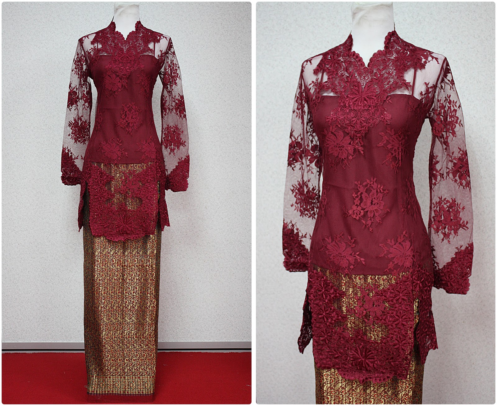 KURUNG LACE NATALIA: Maroon (SOLD OUT) | Baju Kurung Empire