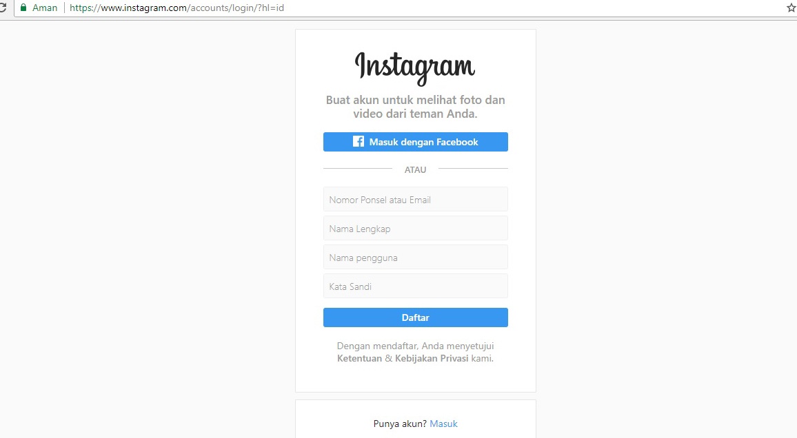 Cara Daftar Instagram Di PC Atau Laptop Terbaru - Mister Tekno