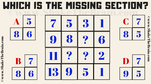 Missing Section Puzzle: Logical Reasoning Question