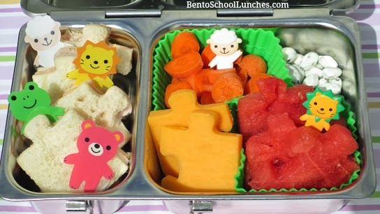 Bento School Lunches : Animals Puzzle Bento
