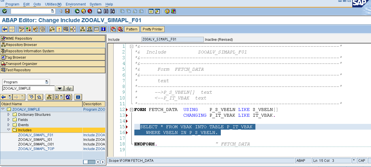 SAP TECH: Basic OO-ALV Report ( SE80 )