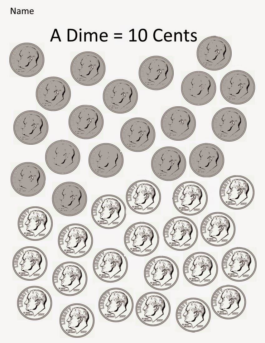 Kindergarten and Mooneyisms: Coins, Part Three: A Dime = 10 Cents