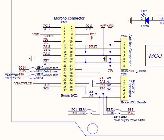 音源とオーディオの電子工作（予定）: NucleoF401REのMorpho Headerは一部未接続（メモ）