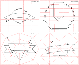 Four grid: Free printable Badge grid line drawing worksheet/activity ...