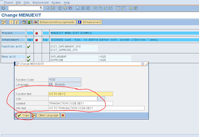 SAP TECH: Menu Exits