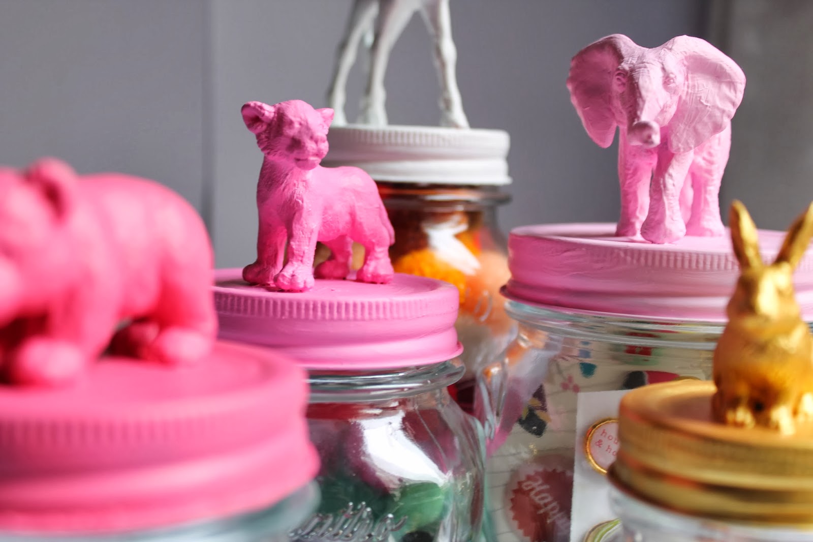 Playground for Life: Animal Topped Mason Jars