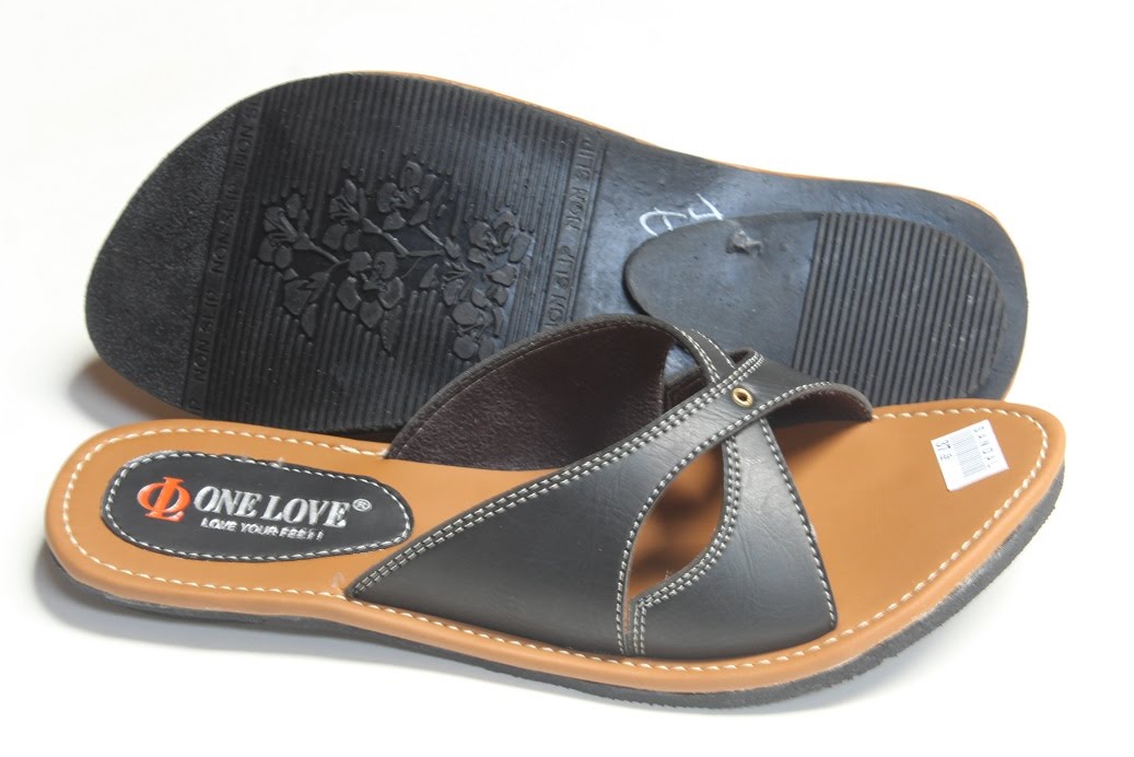 Grosir SAndal WAnita Nonslip Hitam Kokop Silang sandal Kulit sintetis ...