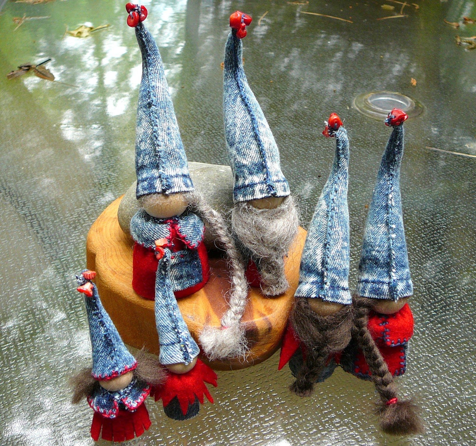 Blue Jeans Gnome Family
