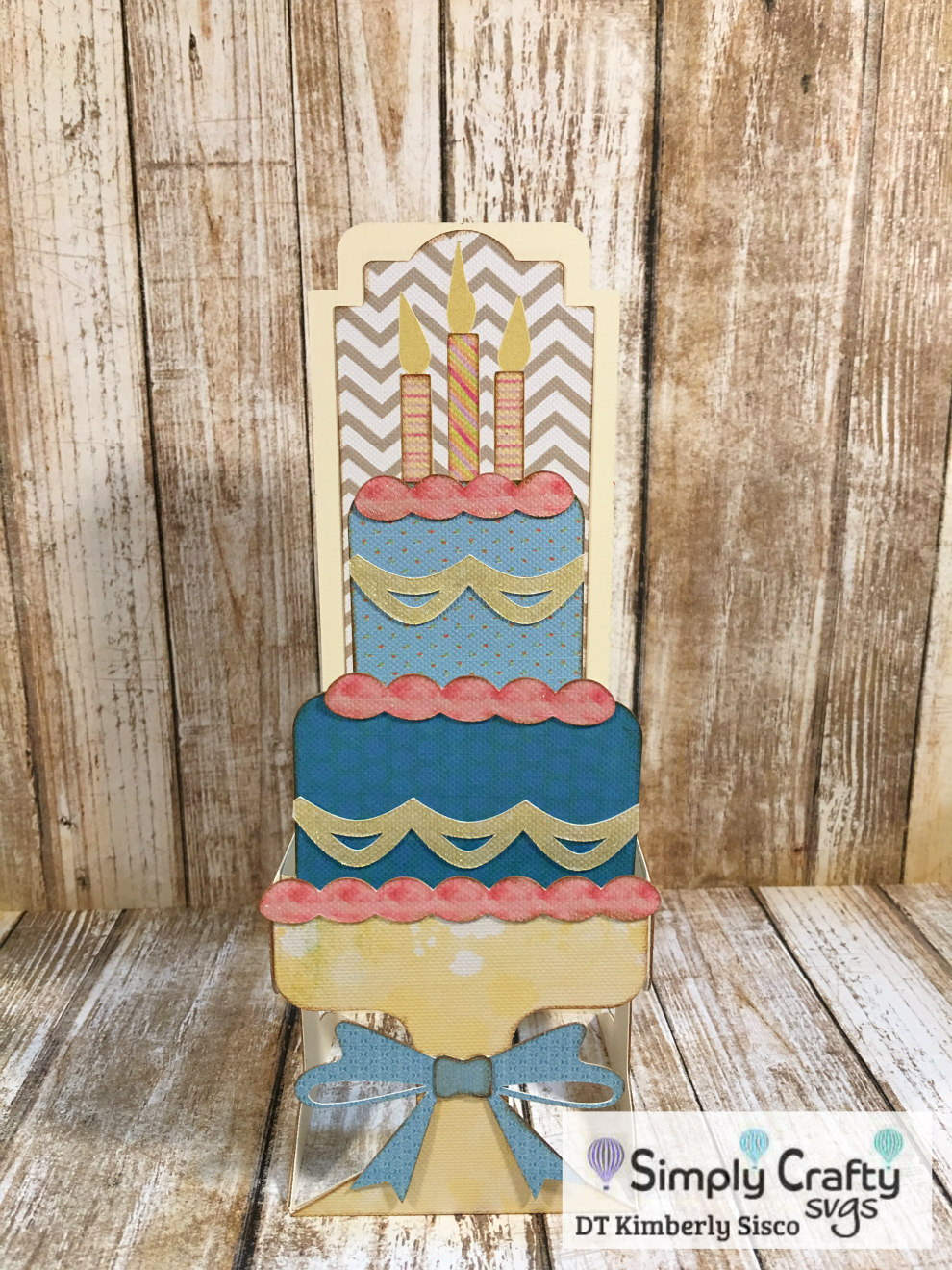 Simply Crafty SVGS Tiered Cake Box Card