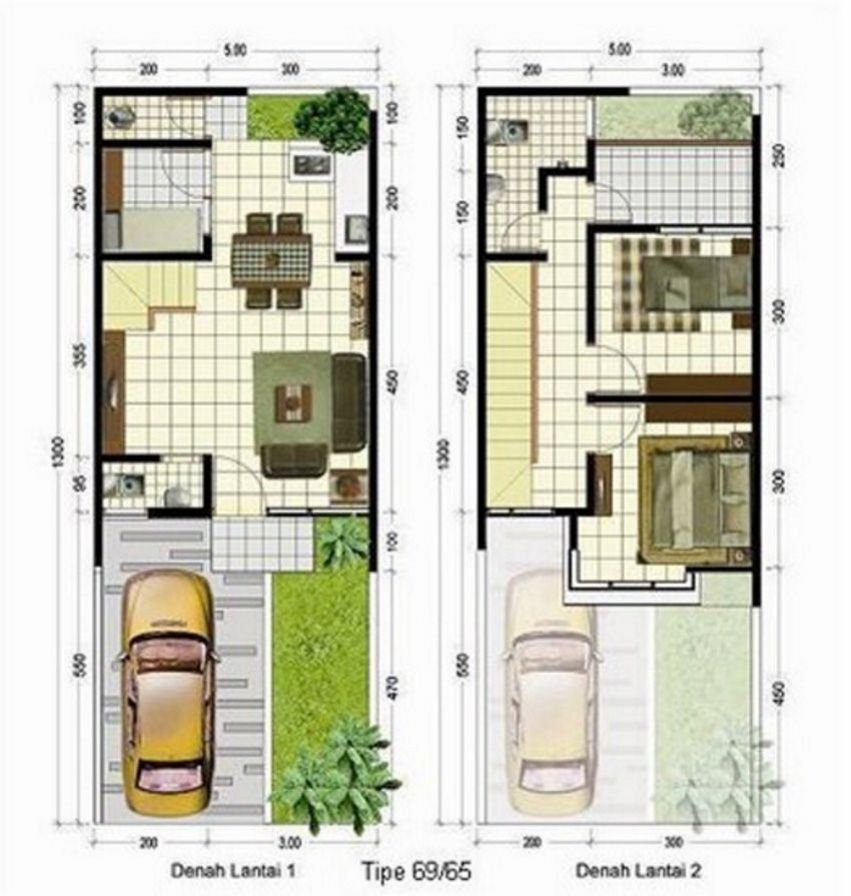 4 Gambar Denah Rumah Lantai 2 Minimalis Menarik - Model Rumah