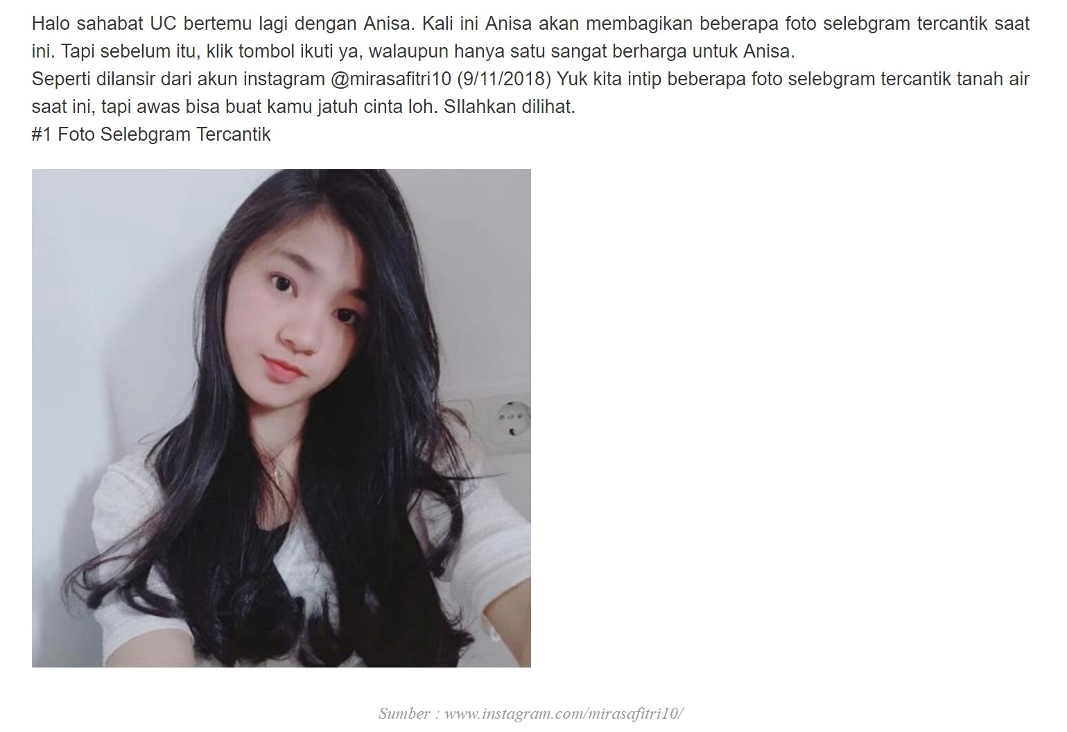 Yuk Kita Intip, 7 Foto Selebgram Tercantik Saat Ini, Awas Jatuh Cinta ...