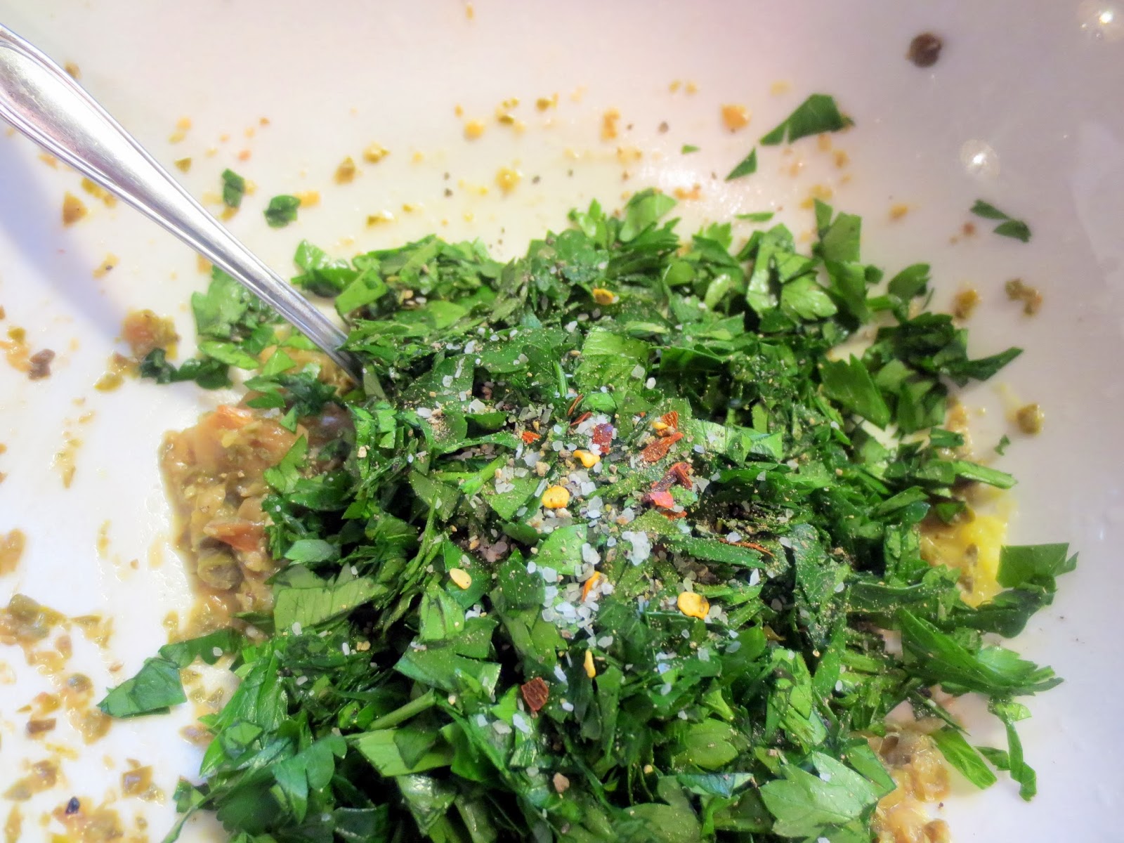 The Owl with the Goblet: Grilled Swordfish with Caper Parsley Gremolata