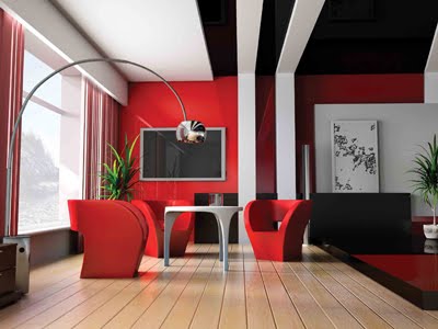 10 salas color rojo y blanco | Ideas para decorar, diseñar y mejorar tu ...