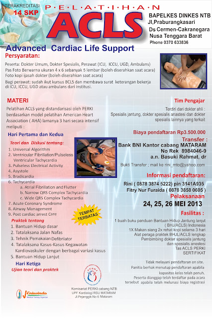 ACLS SOLO (PERKI): ACLS 2013 MEI, 3, 4 ,5 MEI, NING TIDAR HOTEL ...