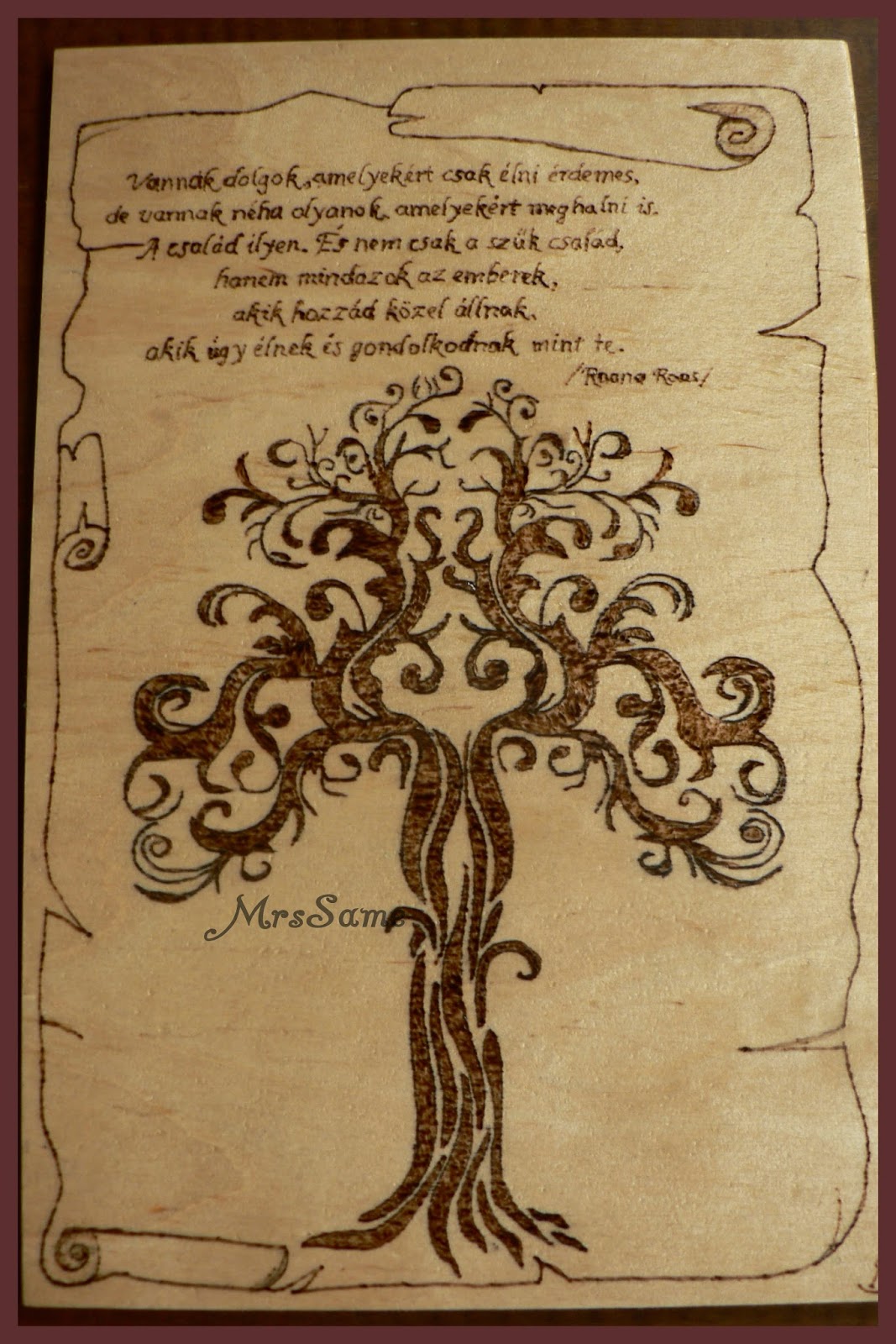 Melinda kézműves kuckója: Életfa és idézet